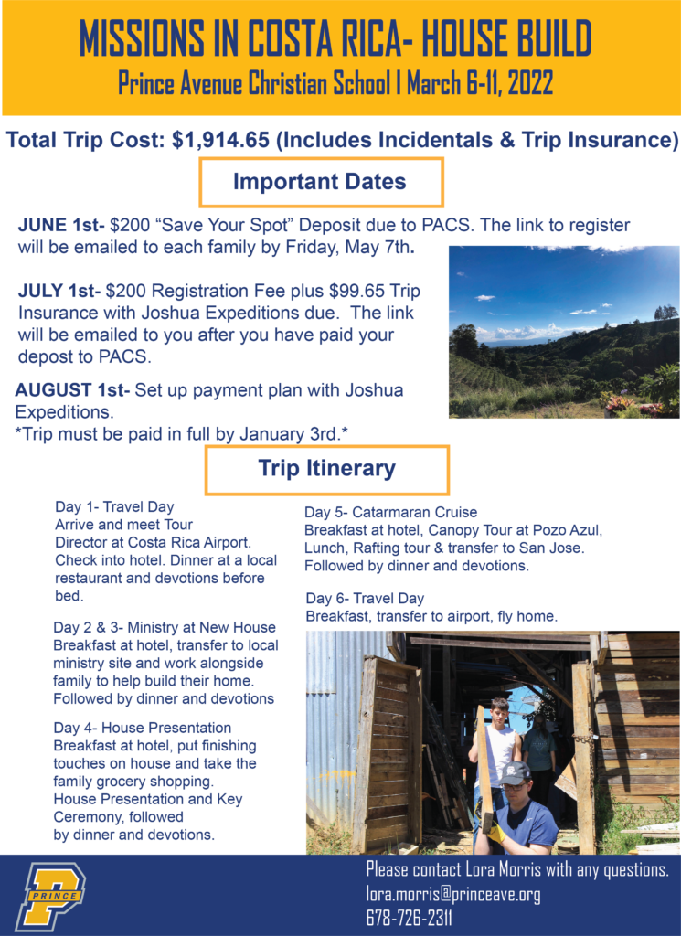 Rising Senior Information for the Class of 2022 - Prince Avenue ...